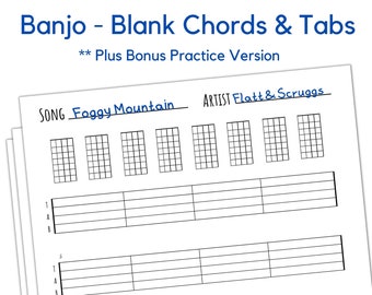 Blank Banjo Tab - Etsy