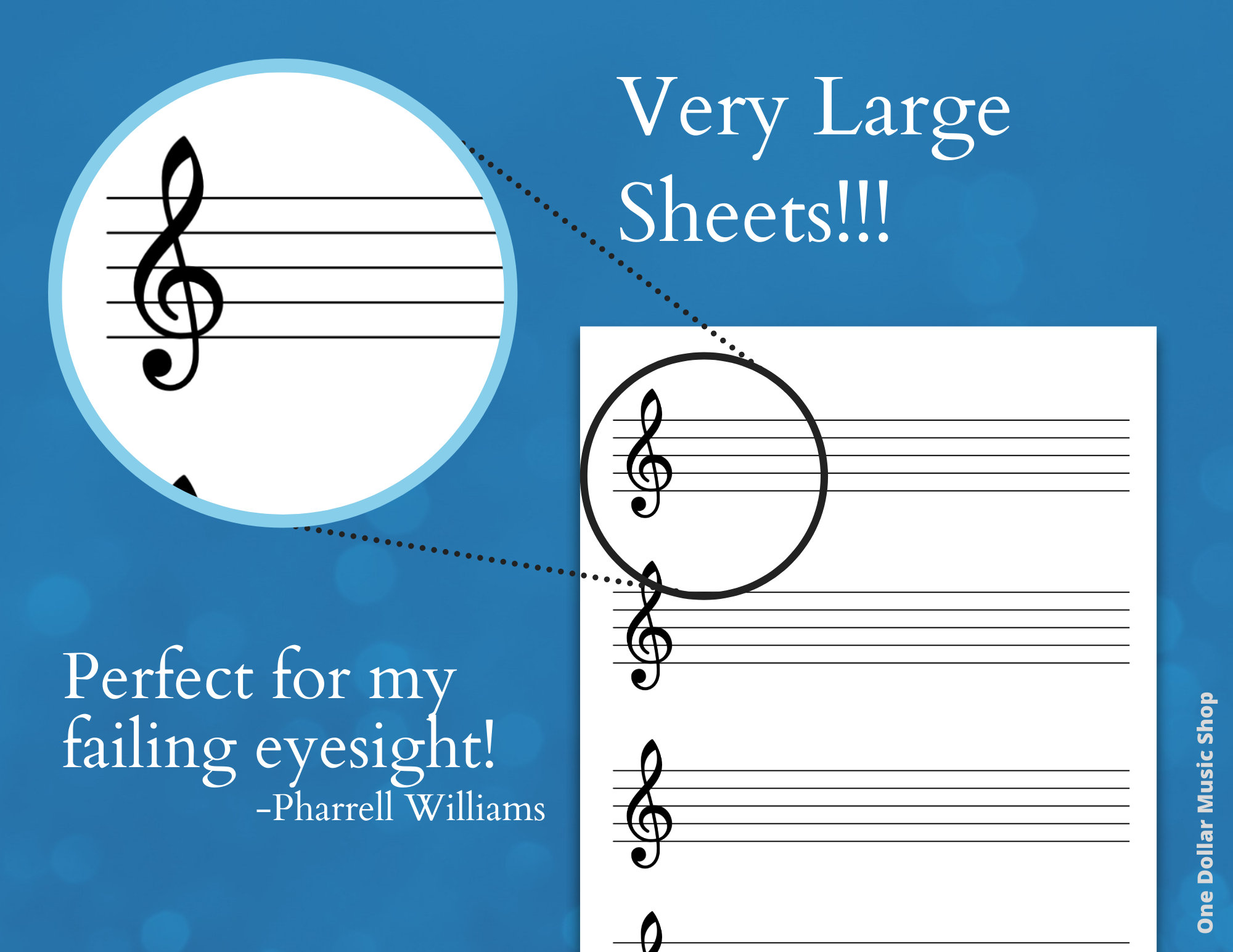 Very Large Music Notation Sheet, Printable Staff Paper Sight Vision ...