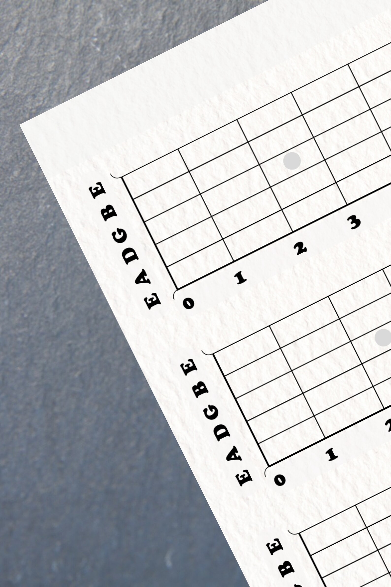 Blank Guitar Fretboard Diagram Neck Board Printable Instant Download ...