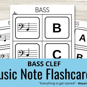 Printable Music Note Flash Cards Bass Clef Printable Flashcards ...