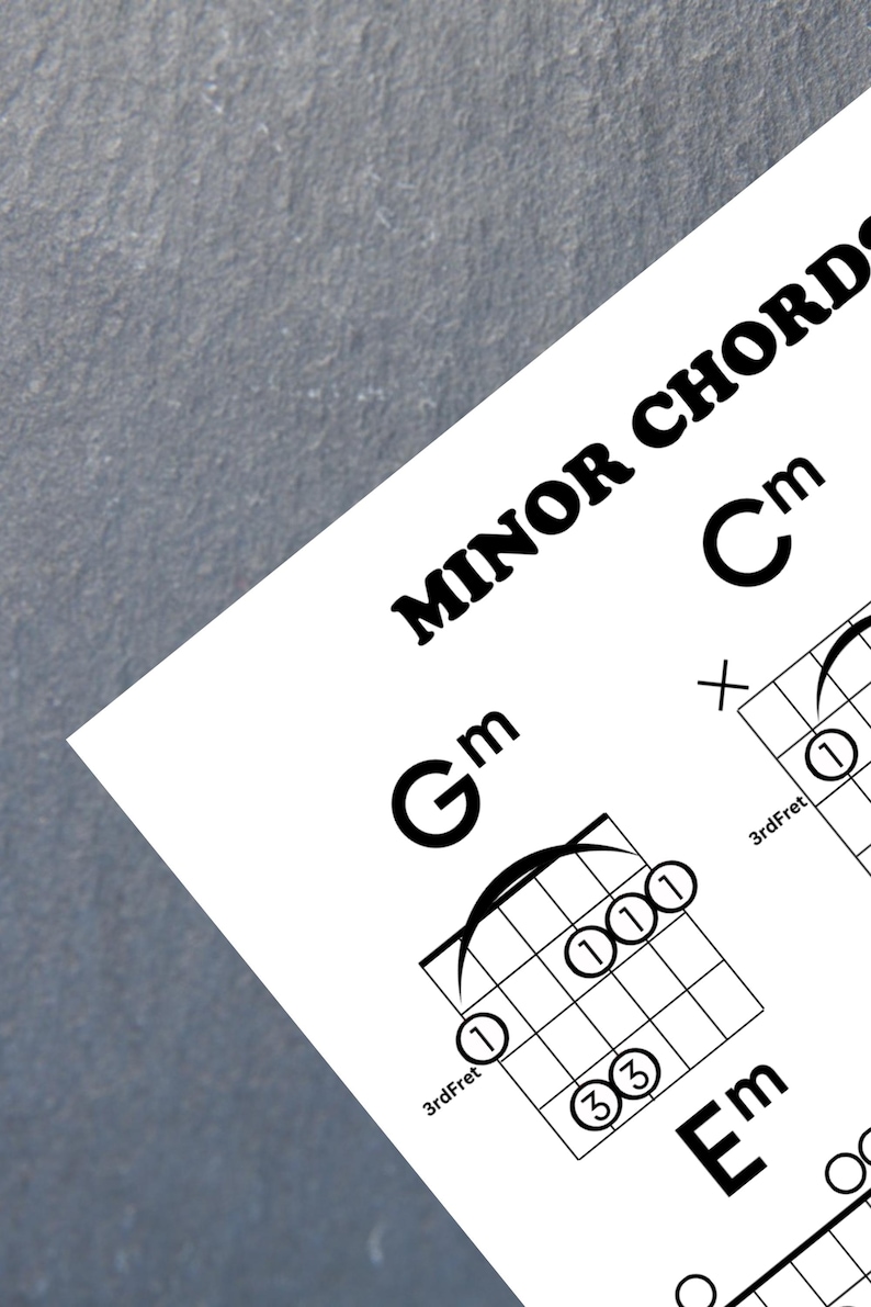 Printable Beginner Guitar Chords Chart Learn How to Play Sheet Music ...