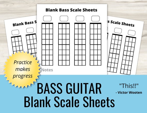 Blank Bass Guitar Scale Sheets instant Download Bassist - Etsy