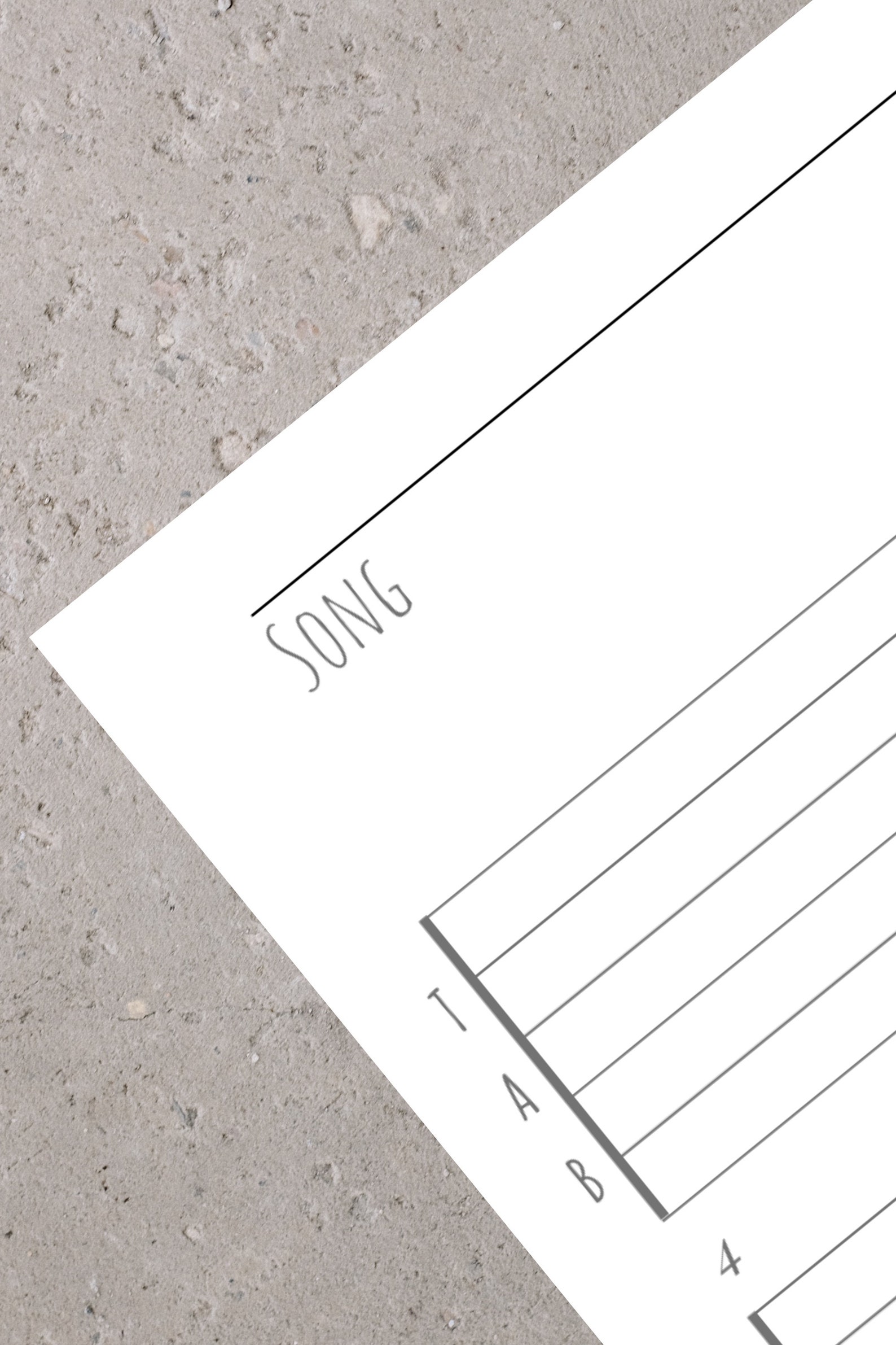 Guitar Blank Tabs and Chords Chart Landscape Instant Download Blank ...