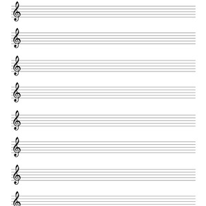 Big Blank Music Notation Sheet, Printable Staff Paper (instant Download ...