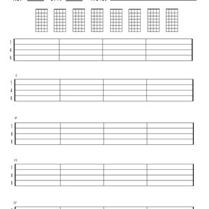 Banjo Blank Tabs and Chords Instant Printable Download (instant ...