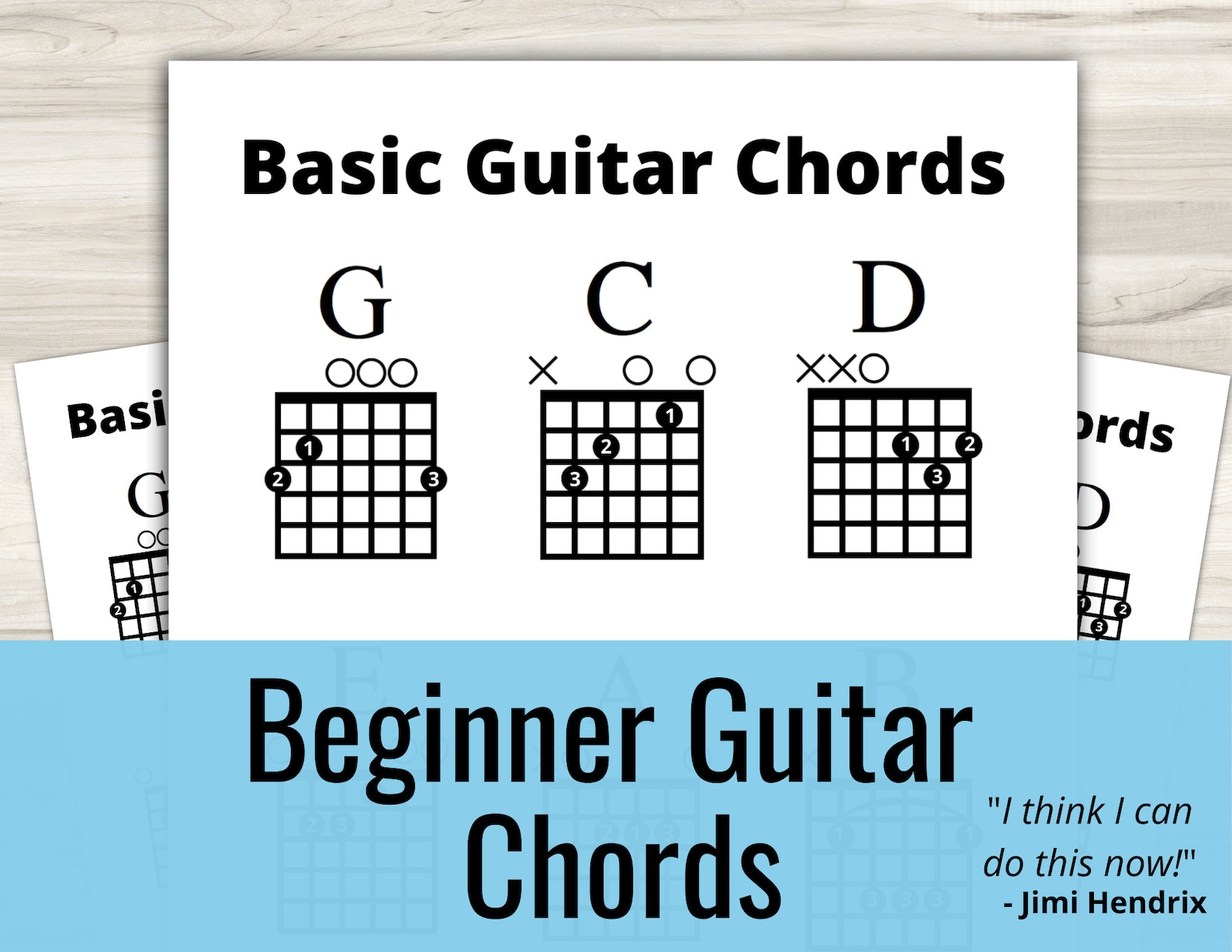 Beginner Guitar Chords, Learn to Play Guitar, Printable (instant ...
