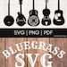Bluegrass Instruments SVG PDF PNG Bundle Cricut Sublimation Silhouette ...