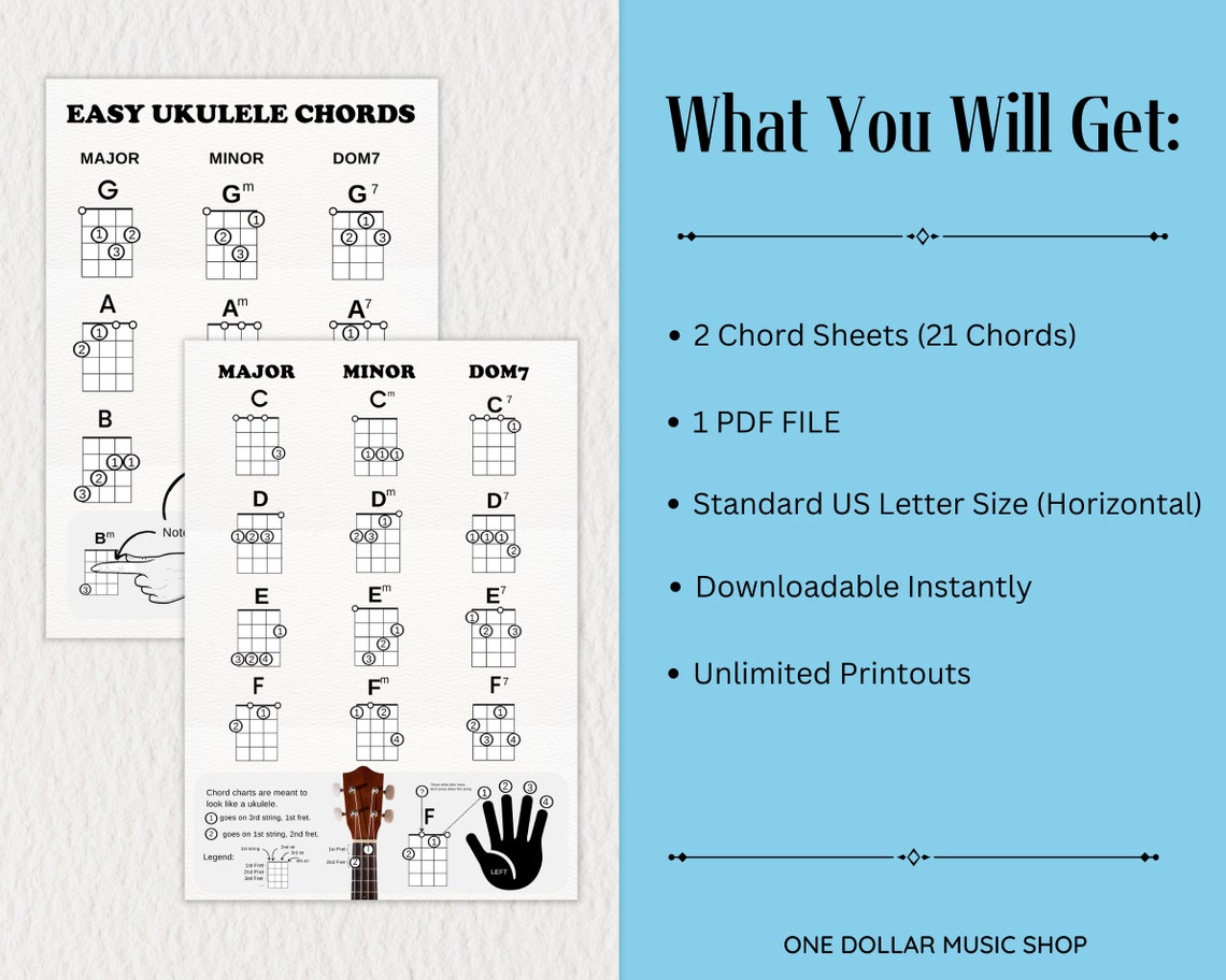 Ukulele Chord Charts for Beginners Ukelele for Everyone Printable ...