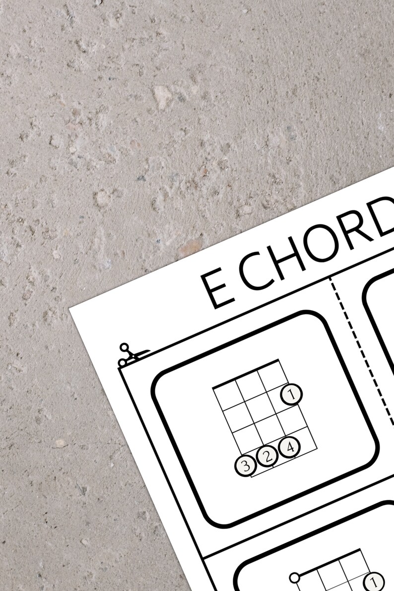 Ukulele Chord Flash Cards Printable at Home Ukelele Quiz Test Uke ...