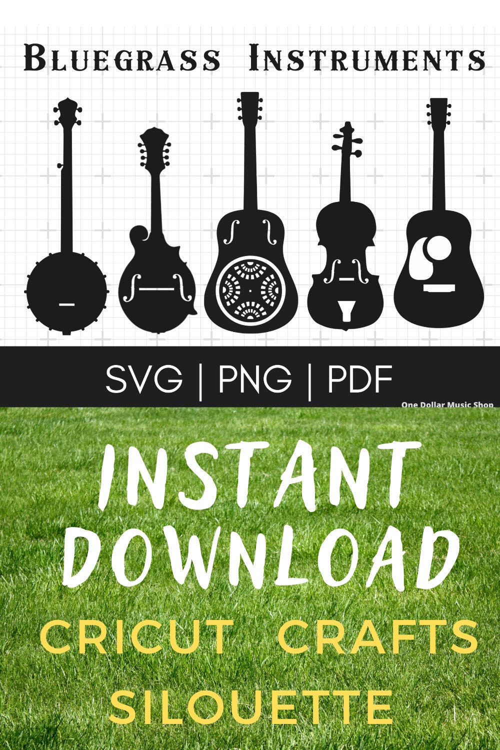 Bluegrass Instruments SVG PDF PNG Bundle Cricut Sublimation - Etsy Schweiz