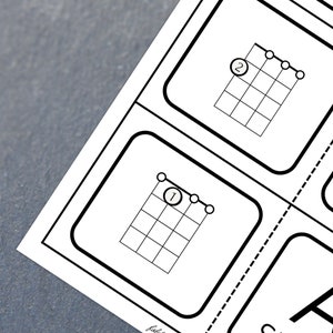 Ukulele Chord Flash Cards Printable at Home Ukelele Quiz Test Uke ...