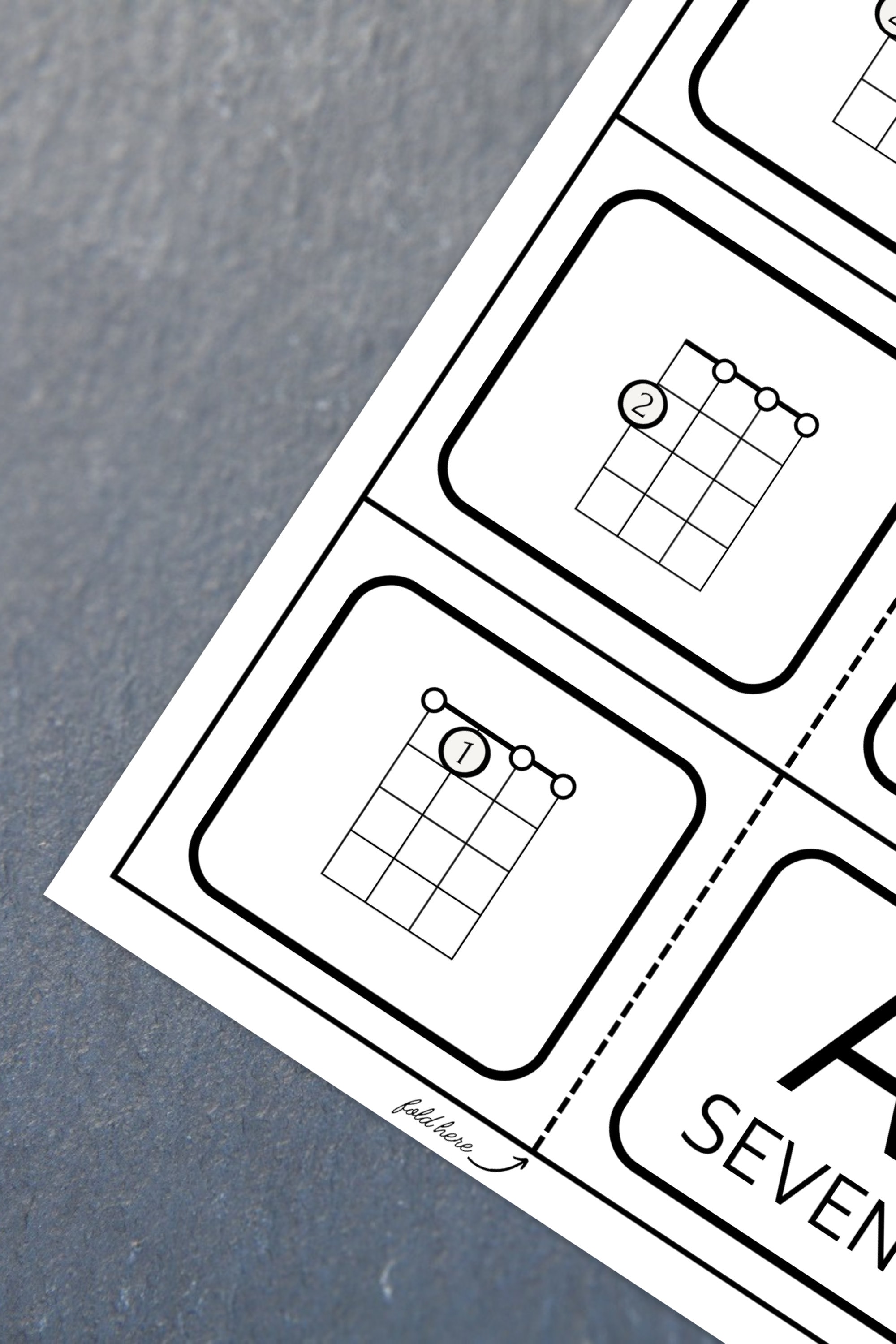 Ukulele Chord Flash Cards Printable at Home Ukelele Quiz Test Uke ...