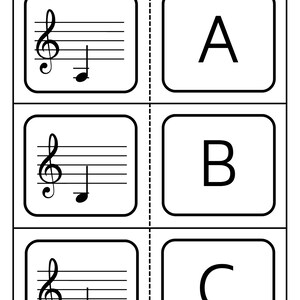 Treble Clef Music Note Flash Cards Printable at Home Flashcards for ...