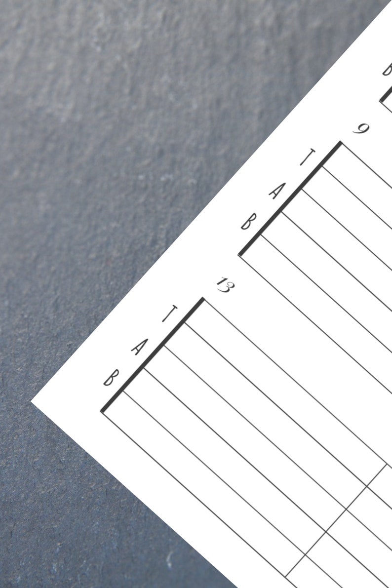 Guitar Blank Tabs and Chords Chart Landscape Instant Download Blank ...