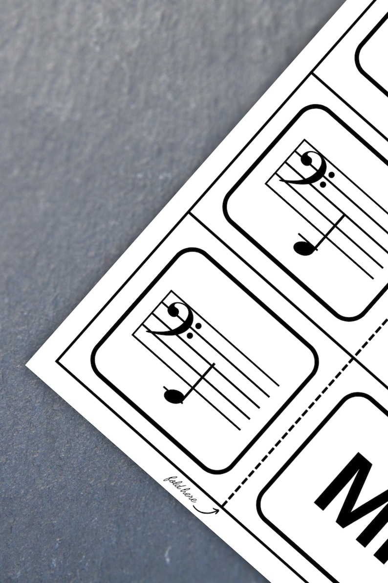 Bass Clef Solfège Flash Cards Printable at Home Do Re Me Flashcards for ...