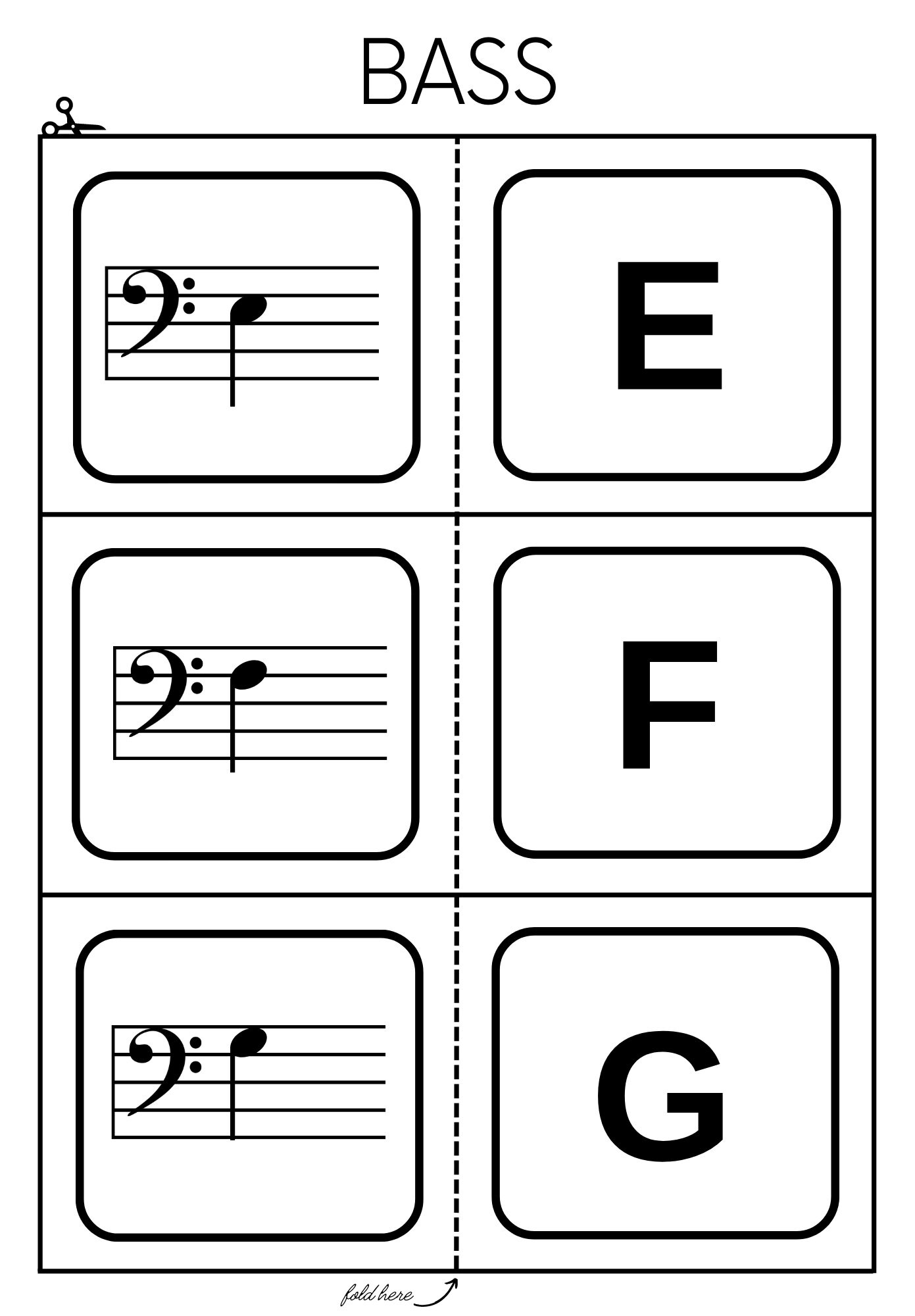 Music Note Flashcards: Treble & Bass Clef - Beginner Musician (PDF) - Etsy