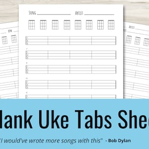 Ukulele Blank Tabs & Chords Chart (instant Download) Blank Sheet Music ...