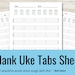 Ukulele Blank Tabs & Chords Chart instant Download Blank - Etsy