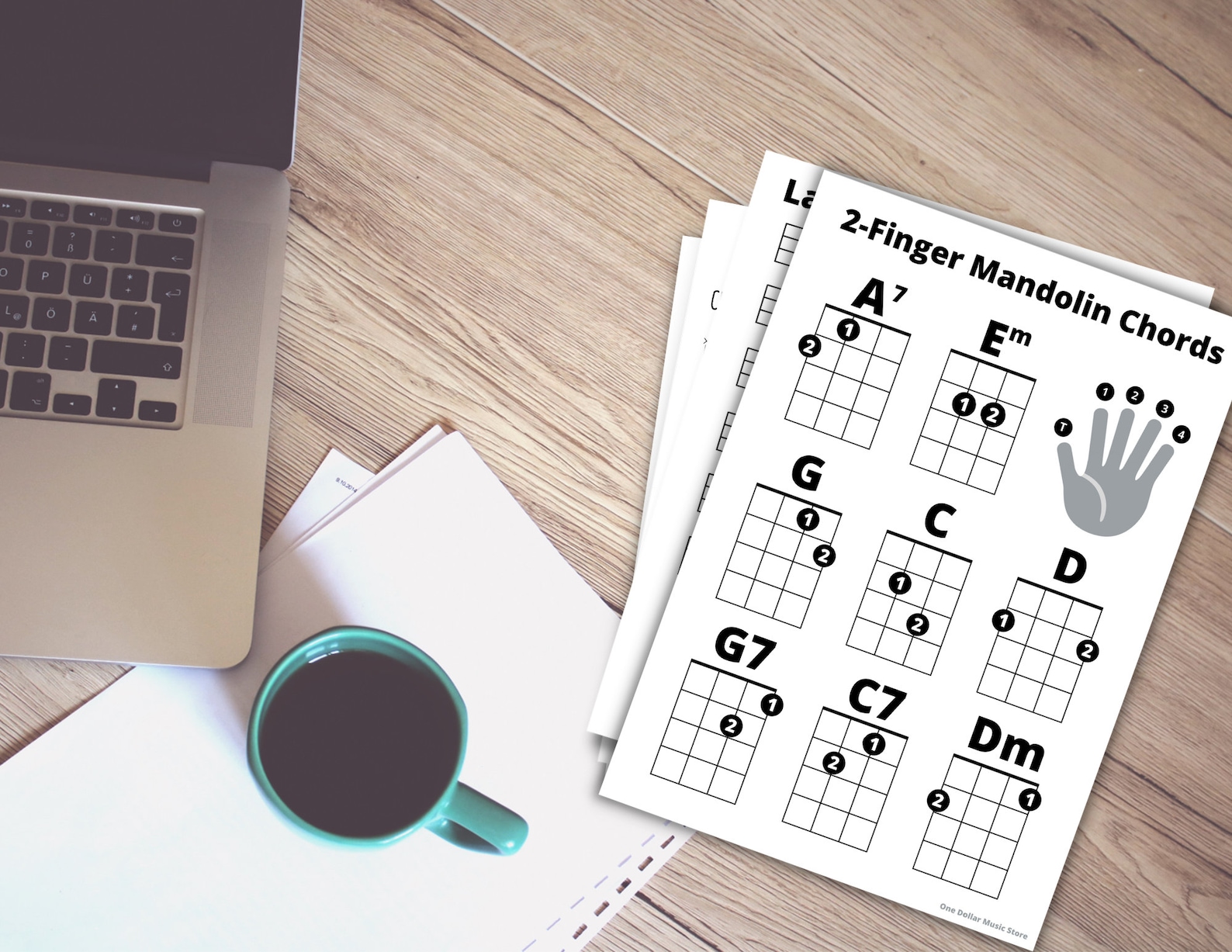 2 Finger Beginner Mandolin Chords Sheet, Great for Beginners (1 Page ...