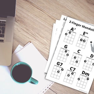 2 Finger Beginner Mandolin Chords Sheet, Great for Beginners (1 Page ...