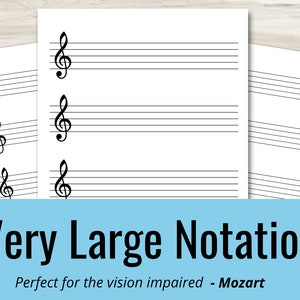 Very Large Music Notation Sheet, Printable Staff Paper Sight Vision ...