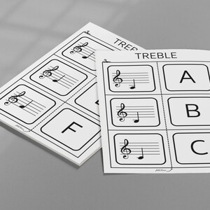 Treble Clef Flash Cards for Beginner Musicians (printable PDF) - Etsy