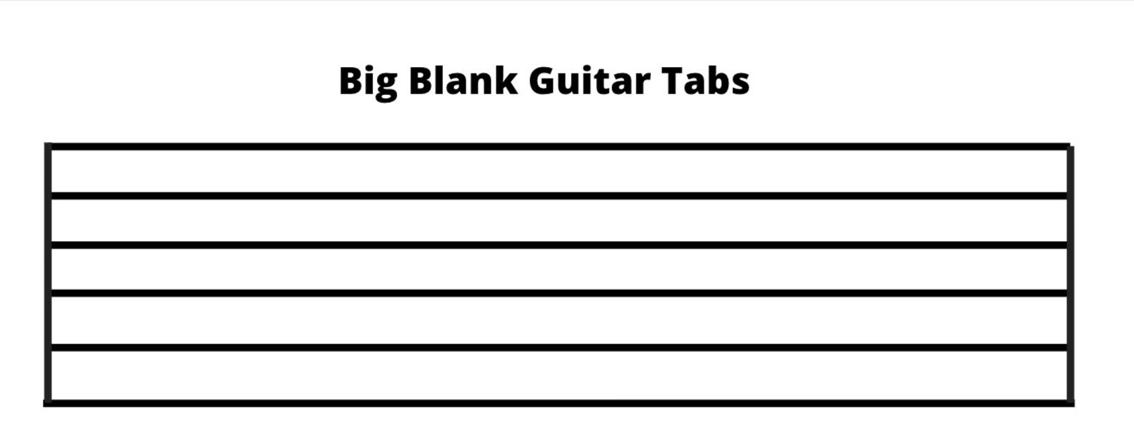 Big Blank Guitar Tab Sheet Instant Download Large Print | Etsy