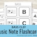 Bass Clef Music Note Flash Cards Printable at Home Flashcards for ...