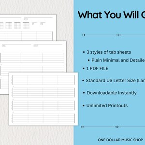 Guitar Blank Tabs & Chords Chart (instant Download) Blank Sheet Music ...