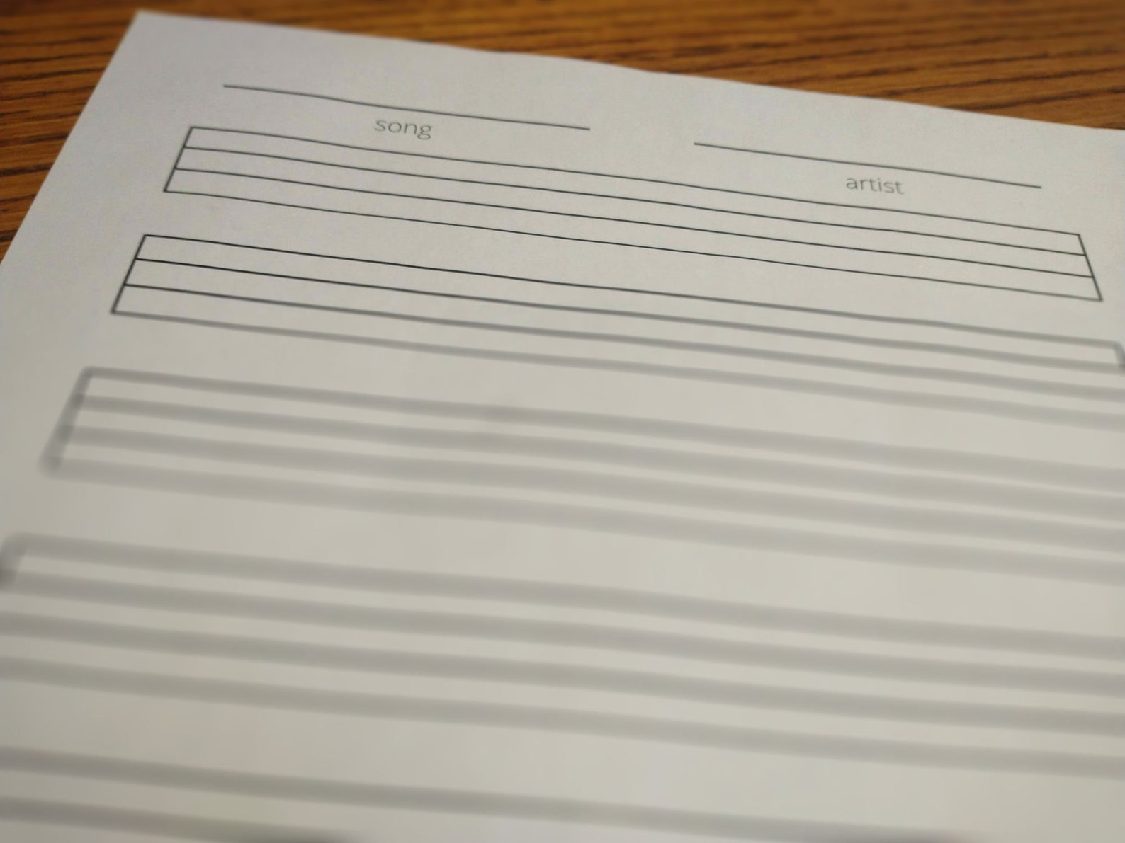 Large Print Bass Tab Sheet: Musician Printable (instant Download) - Etsy