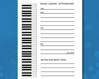 Music Lesson Tracker - Etsy