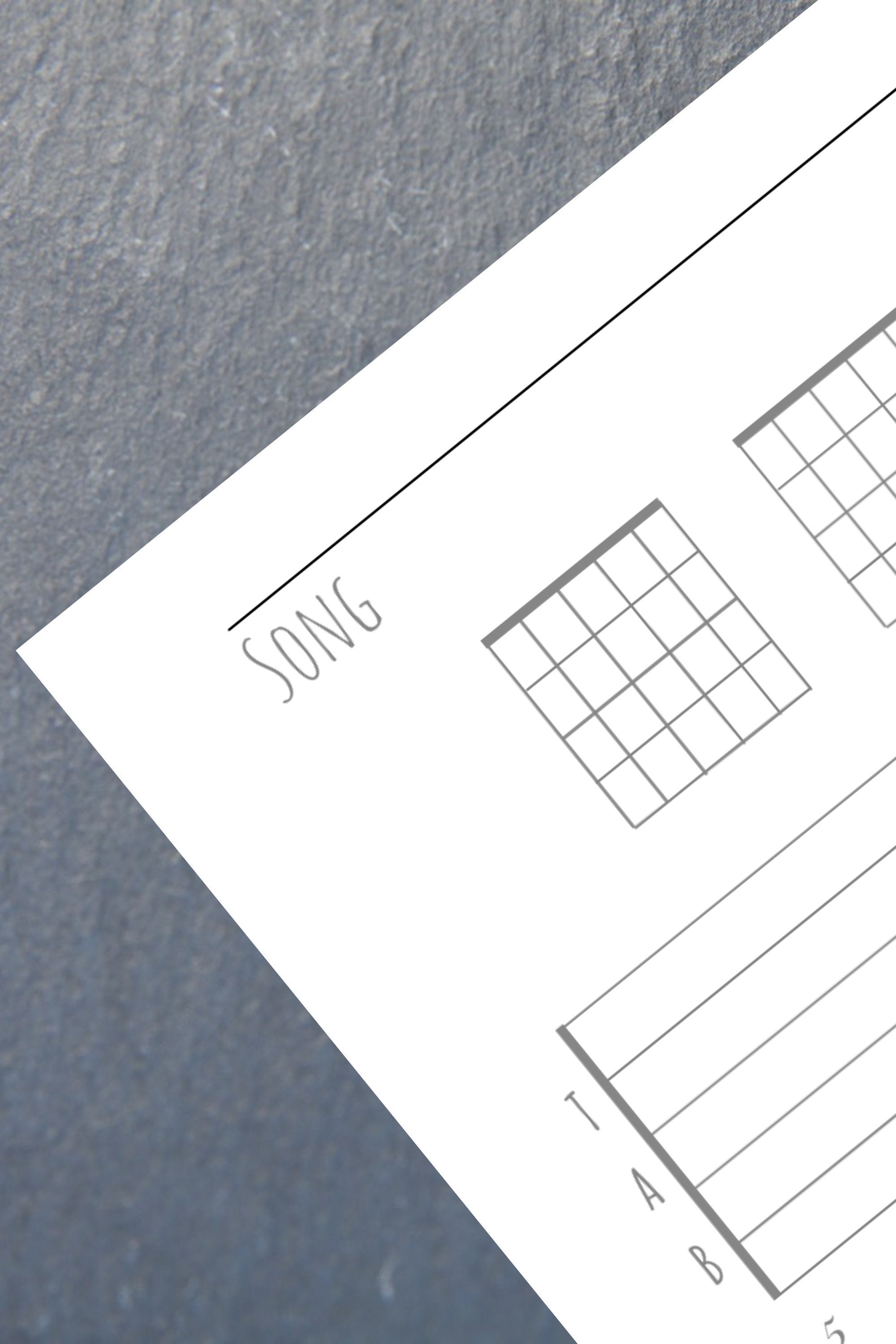 Guitar Blank Tabs & Chords Chart instant Download Blank Sheet Music ...