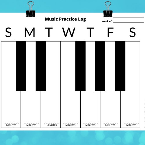 Practice Chart Music Student Lessons Digital Printable - Etsy