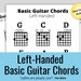 Left Handed Guitar Chords Sheet, Beginner Guitar Chords for Lefties ...