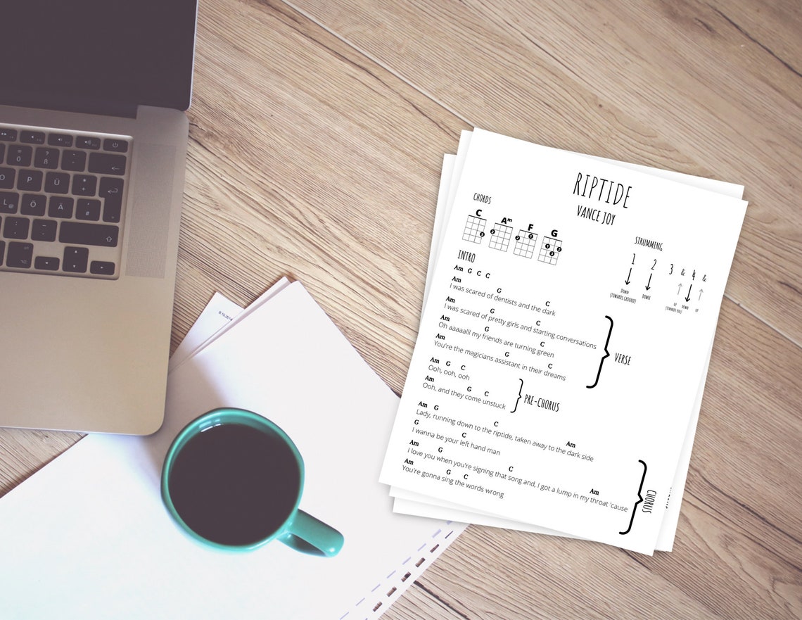 Riptide Easy Ukulele Song Vance Joy Ukulele Chords - Etsy