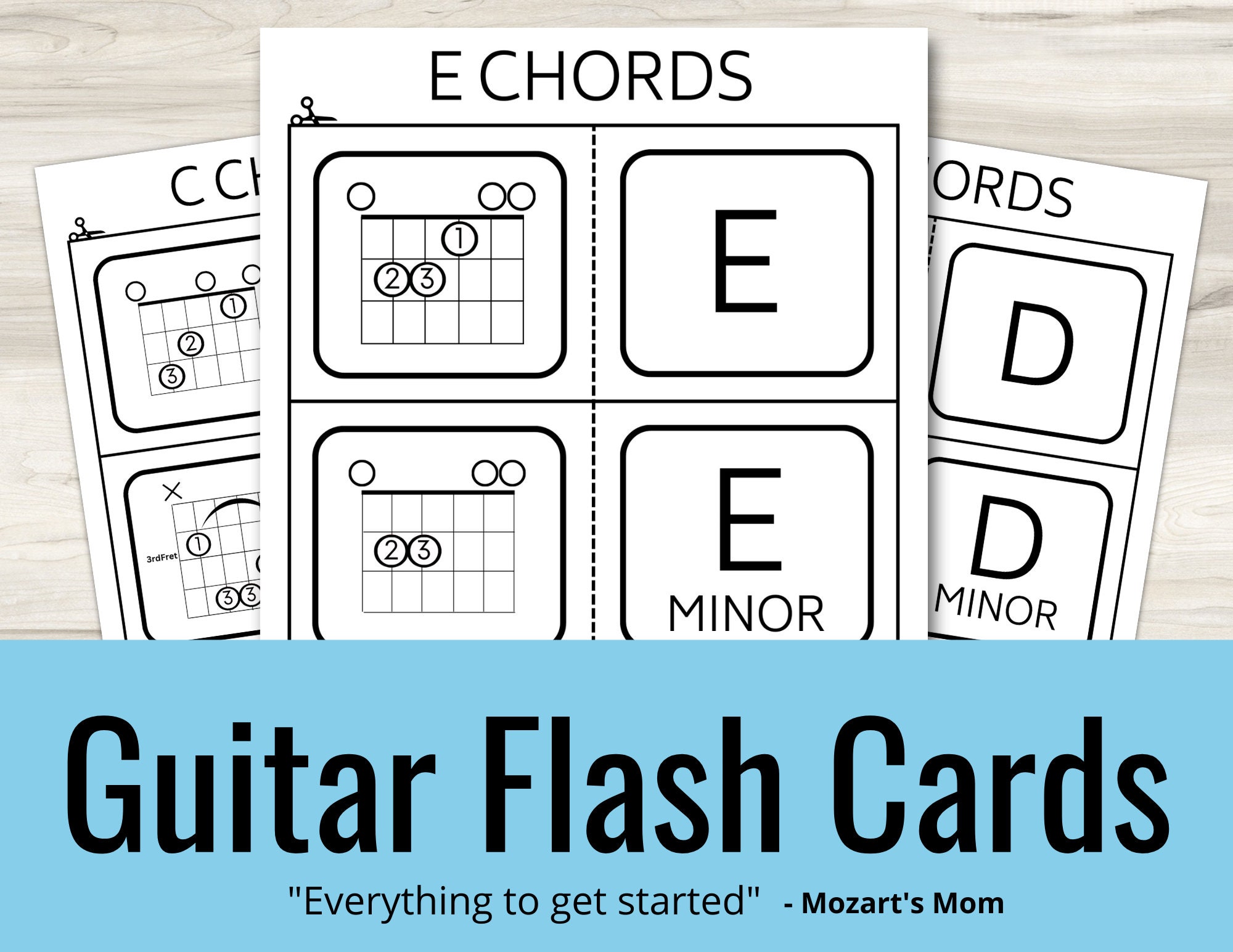Guitar Chords Flash Cards