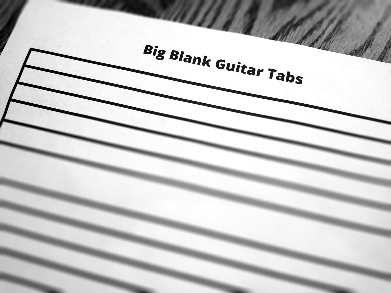 Big Blank Guitar Tab Sheet (instant Download - Large Print), Guitar ...