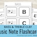 Music Note Flashcards Bundle Learn All the Notes Treble Clef Bass Clef ...