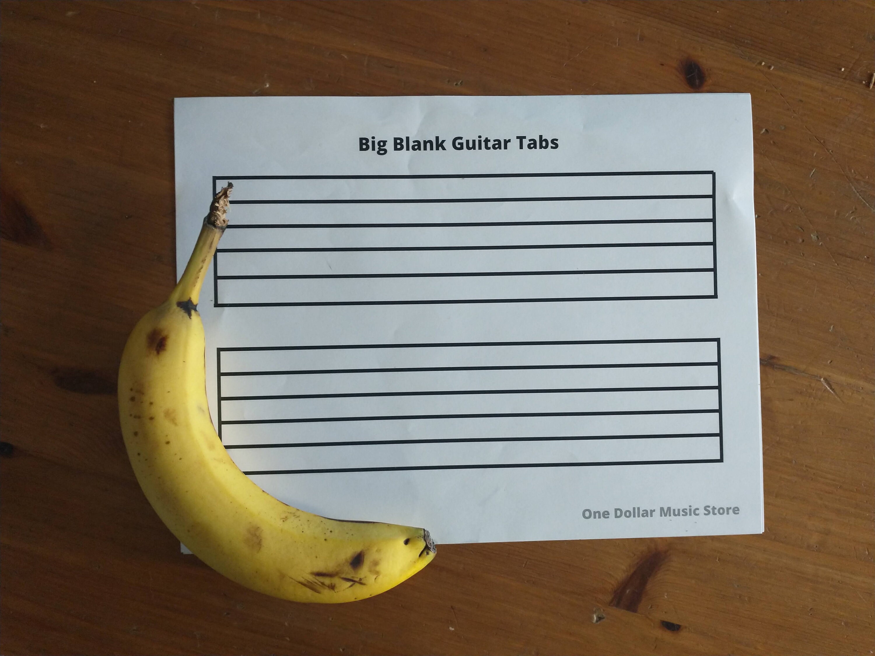 Big Blank Guitar Tab Sheet (instant Download - Large Print), Guitar ...