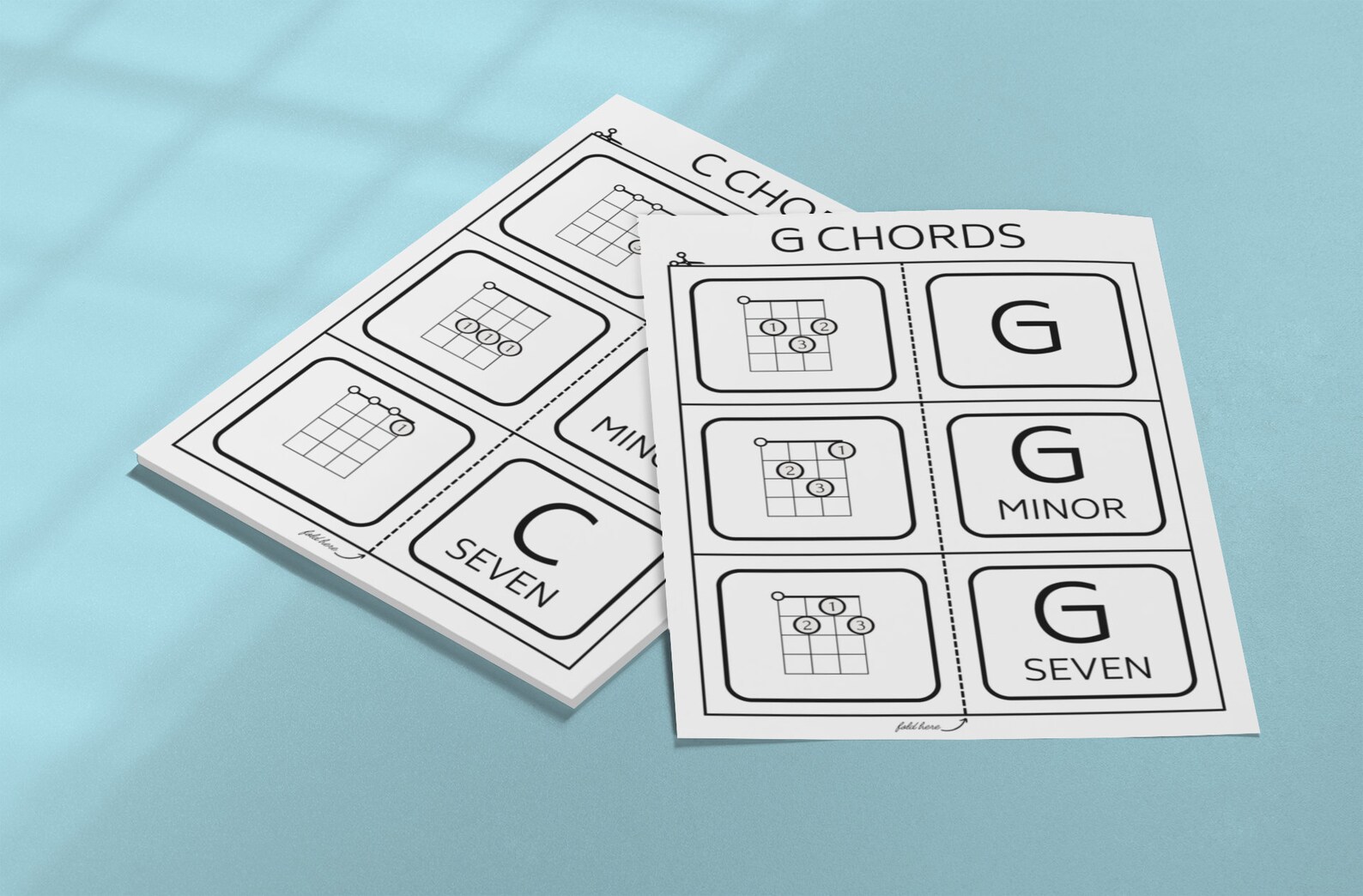 Ukulele Chord Flash Cards Printable at Home Ukelele Quiz Test Uke ...