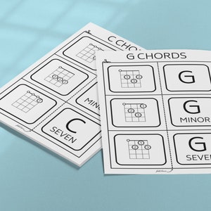 Ukulele Chord Flash Cards Printable at Home Ukelele Quiz Test Uke ...