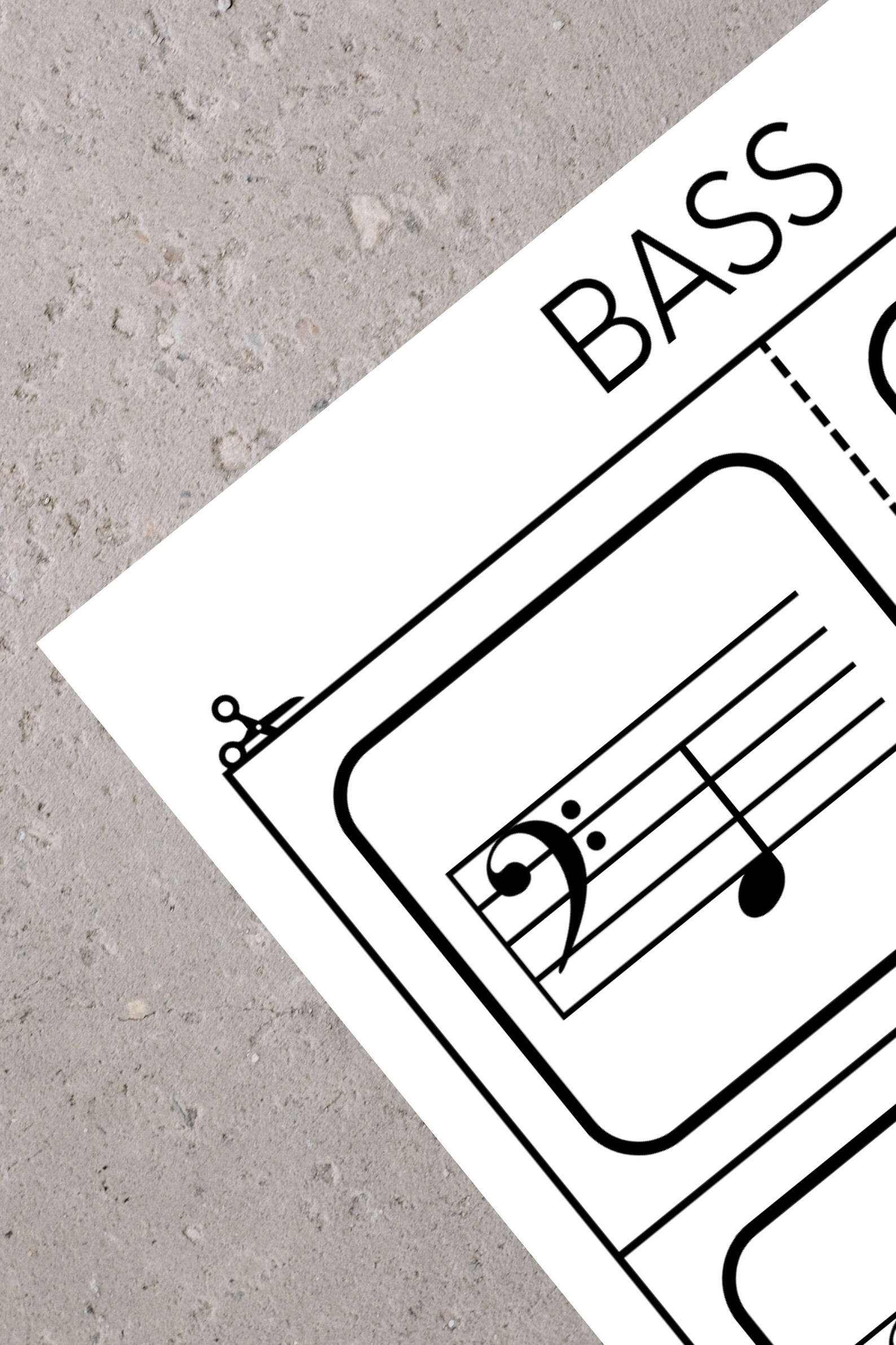 Bass Clef Music Note Flash Cards Printable at Home Flashcards for ...