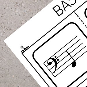 Bass Clef Music Note Flash Cards Printable at Home Flashcards for ...