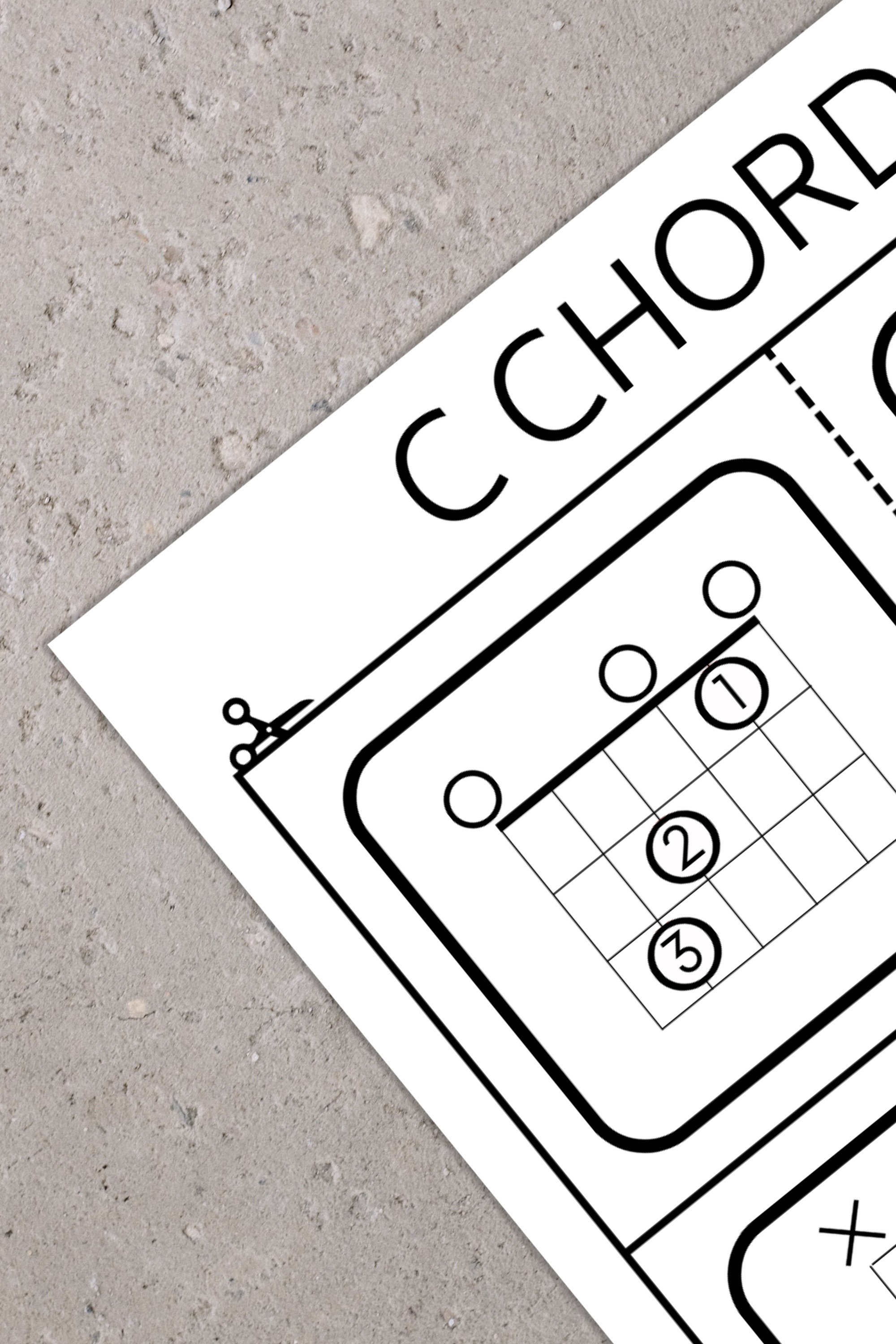 Guitar Flashcards for Chords Printable at Home Music Instant Download ...