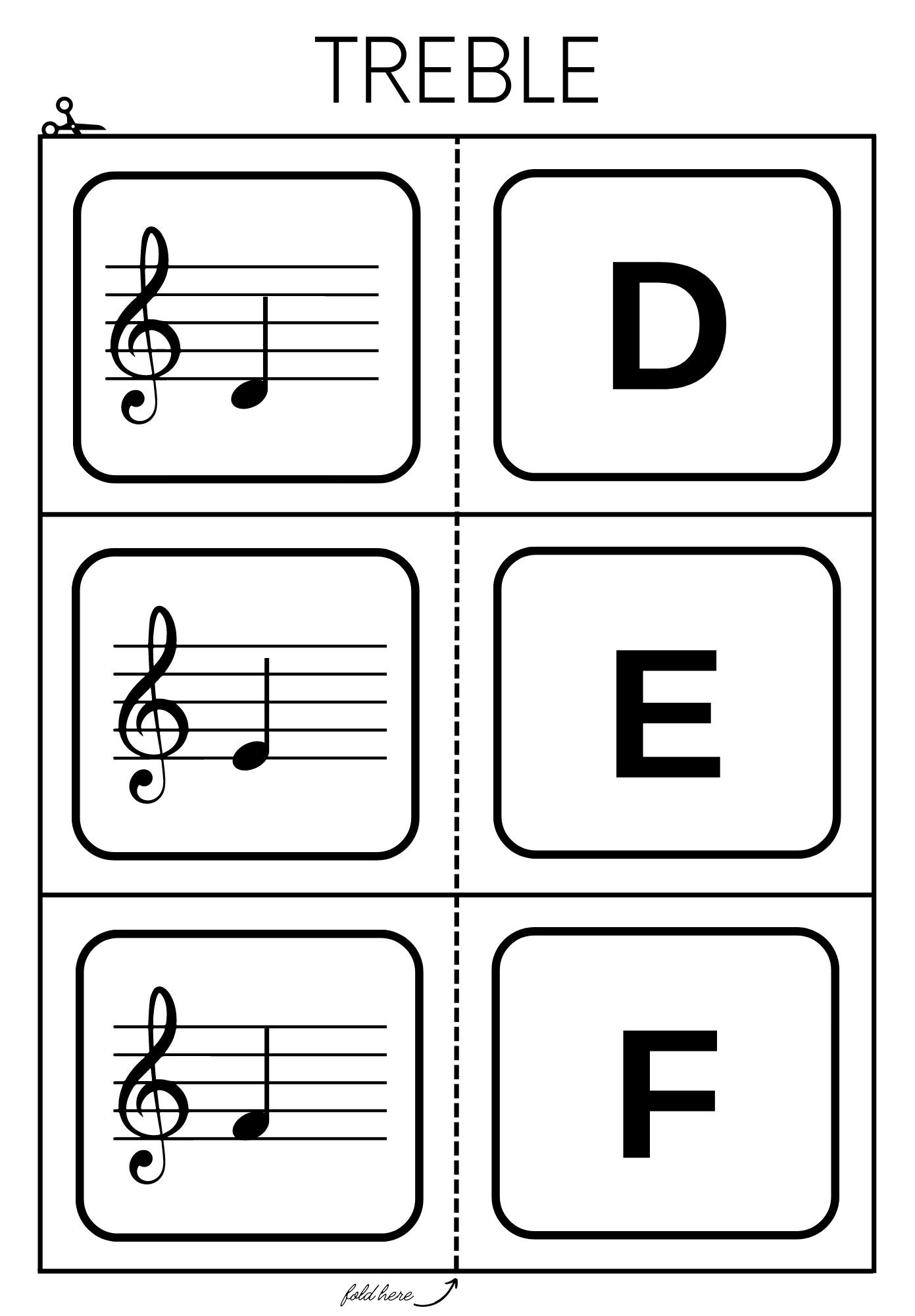 Music Note Flashcards: Treble & Bass Clef - Beginner Musician (PDF) - Etsy