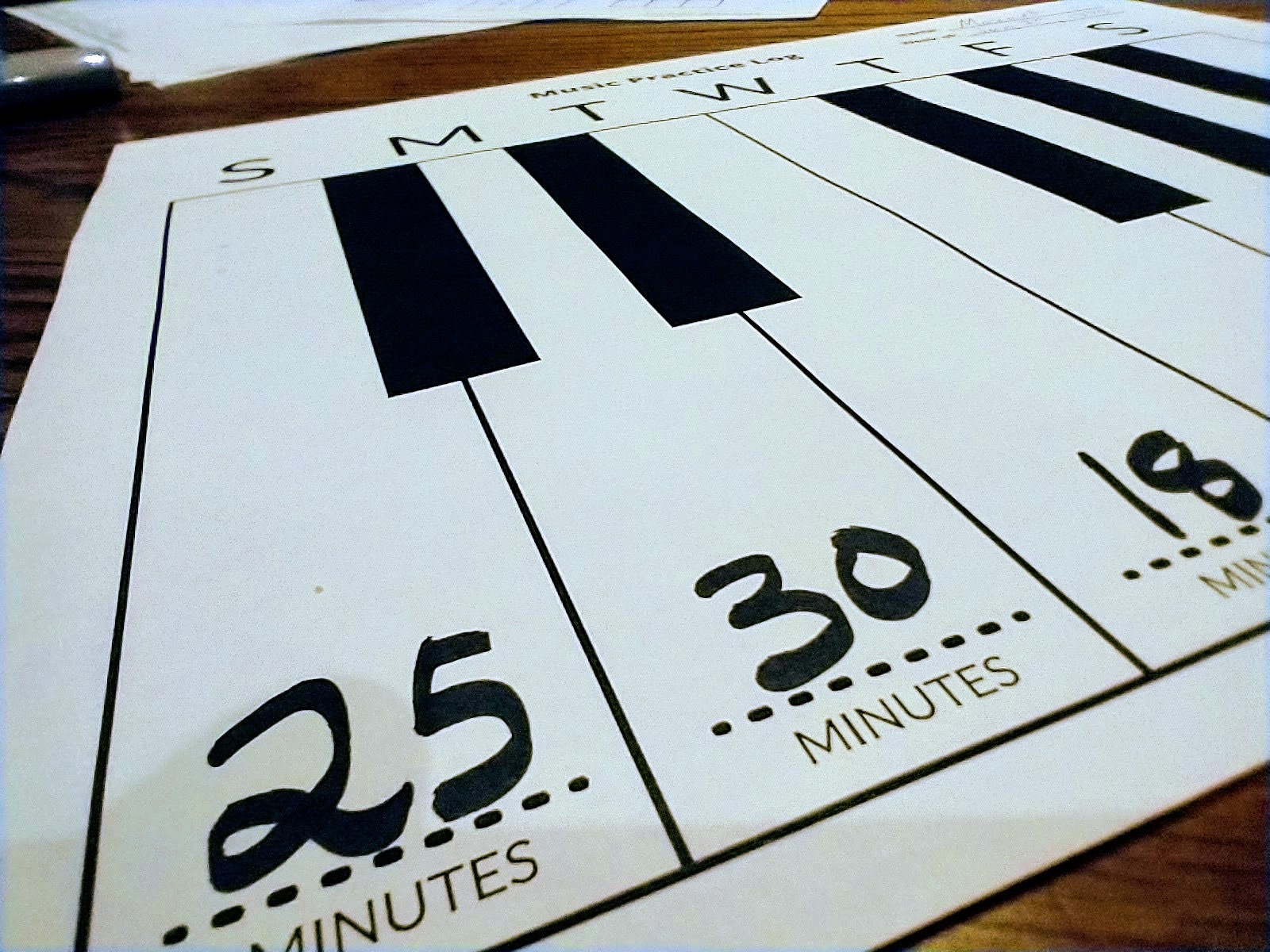 Piano Practice Chart: Music Lesson Tracker (instant Download) - Etsy