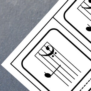 Bass Clef Music Note Flash Cards Printable at Home Flashcards for ...