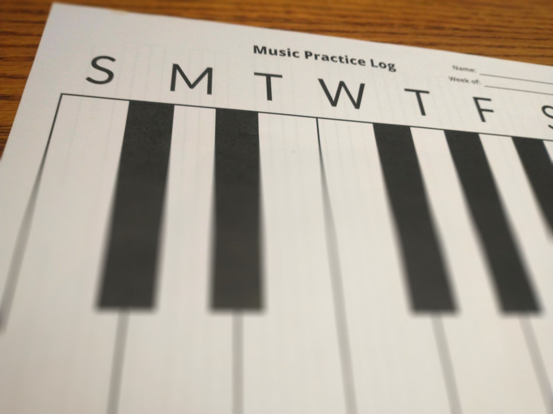 Printable Piano Practice Chart Log Music Habit Tracker Lesson Guide ...