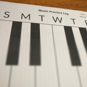 Piano Practice Chart Practice Log (instant Download) Music Education ...