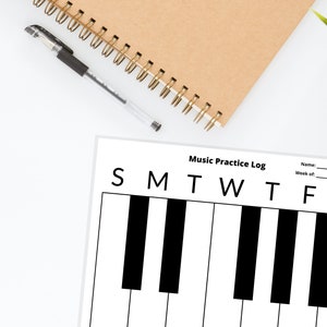 Piano Practice Chart Practice Log (instant Download) Music Education ...